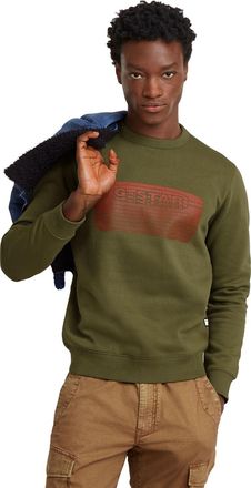 G-Star G-Star Herren Stacked Old Skool Logo Sweatshirt, Grün (dk Moss D25099-D733-4674), XL