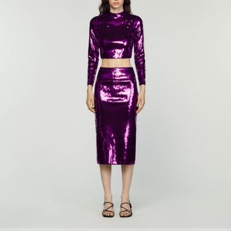 Sandro Pull court en maille sequins