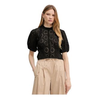 Twinset Blouse Broderie Anglaise - Femme - Blouses et Chemises - Noir - Taille: 36 FR