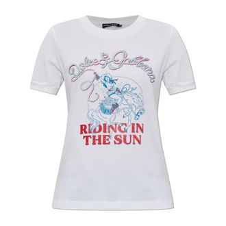 Dolce & Gabbana T-Shirt mit Print - - Tops - Damen - Wei&szlig; - S