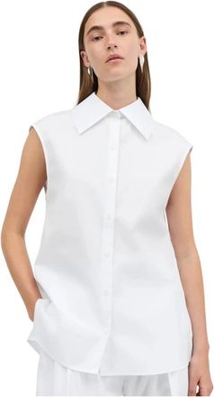 Mark Kenly Domino Tan Femme, Blouses et Chemises, Blanc, Taille: 38 FR Chemise sans manches