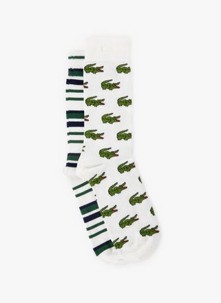 Lacoste Lot de deux paires de chaussettes en coton m&eacute;lang&eacute;