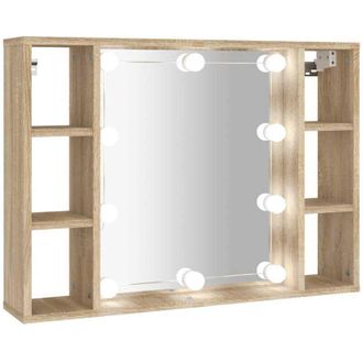 vidaXL Spiegelschrank mit led Sonoma-Eiche 76x15x55 cm Vidaxl