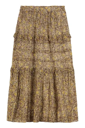 Isabel Marant Floral Print Ruffle Skirt - Multicolor