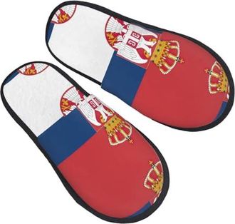 Generic Drapeau De La Serbie Homme Femme Chaussons Chaud Slippers Antid&eacute;rapantes Chaussures De Maison Pour Ext&eacute;rieur Hiver Maison M