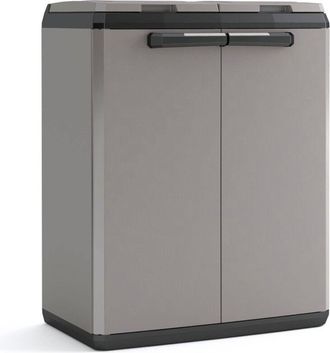 Dmora Dmora - Gartenschrank Rimouski, Gartenm&ouml;bel, Mehrzweck-Gartenschrank, Container f&uuml;r Balkon oder Garage, Made in Italy, 68x39 h85 cm, Grau