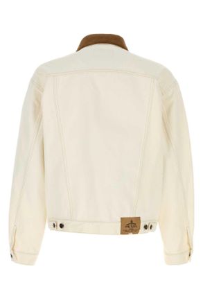 Prada Suede Collar Denim Jacket - White