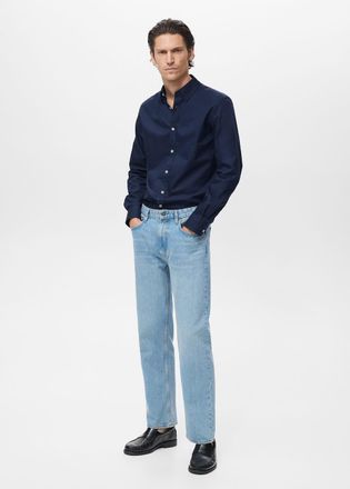 Mango Oxfordhemd aus 100 % Baumwolle dunkles marineblau - Herren - XS - MANGO MAN