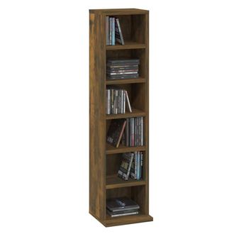 Generic CD Regal, St&auml;nder, Aufbewahrung, Standregal, Medienregal, B&uuml;cherregal, B&uuml;roregal, Dekoregal, Aktenregal, 21x20x88 cm, Holzwerkstoff(Wei&szlig;) (Ger&auml;ucherte