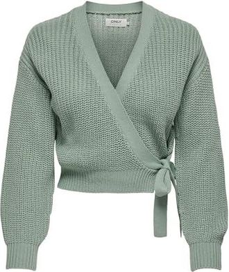 Only Onlbreda Wrap L/S KNT Cardigan pour Femme, Vert Chinois., XS