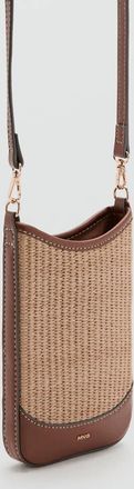 Mango Housse t&eacute;l&eacute;phone portable bandouli&egrave;re beige - Femme - Taille unique - MANGO