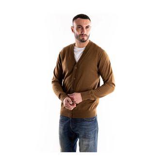 Paolo Pecora Virgin Wool Cardigan - - Knitwear - Herren - Braun - M