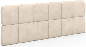 IDMarket H&auml;ngekopfteil gesteppt Nuage Velours beige 160 cm