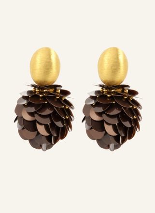 Lott. Gioielli Lott.Gioielli Ohrh&auml;nger Veda Ce Sq Sequin Chestnut M Brown By Glambou gold