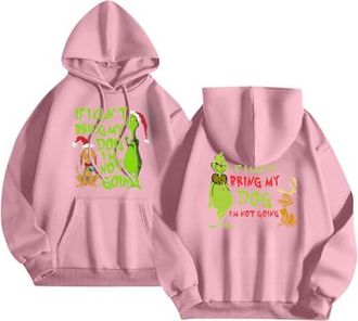 Generic Le Grinch Sweat A Capuche Femme Costume 2025 Sweet Pull Sweatshirts De Noël Christmas Pulls Deguisement Noel Oversize Adulte Plaid Pyjama Vêtements Fe