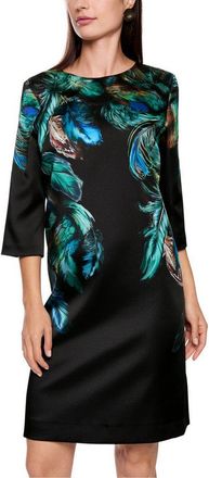 Marc Cain Midikleid Mystic Plumage Premium Damenmode mit Federprint, leger geschnitten