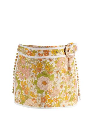 Zimmermann Super Eight Floral Brocade Cotton-Blend Mini Skirt Size M