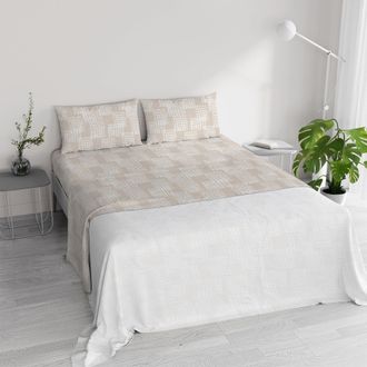 Italian Bed Linen Bettw&auml;scheset River f&uuml;r Doppelbett aus Baumwolle und recycelten Fasern, Design: kura, gefertigt in Italien