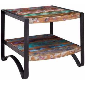 Massivmoebel24 Beistelltisch Altholz 60x60x50 lackiert INDUSTRIAL 46