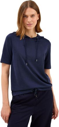 Cecil Damen 3227478 Piqu&eacute;e Hoodie Shirt, urban Dark Blue, XX-Large