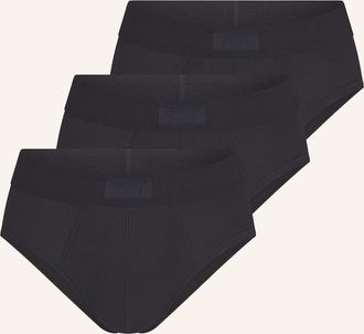 SKIMS Skims 3er-Pack Slips Skims Cotton schwarz