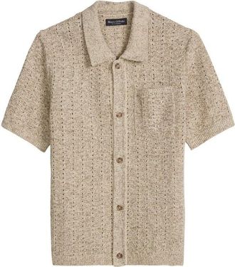 Marc O'Polo Herren Strickjacke aus Leinen-Mix