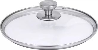 Ziva Universaldeckel Hartglas - Dampföffnung - Backofen sicher bis 220°C - Edelstahlgriff - spülmaschinengeeignet - langlebig - geeignet für Instant Pot Mu