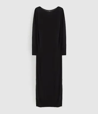 Jeanne Vouland Robe Mia Longue Jersey Lurex Noir