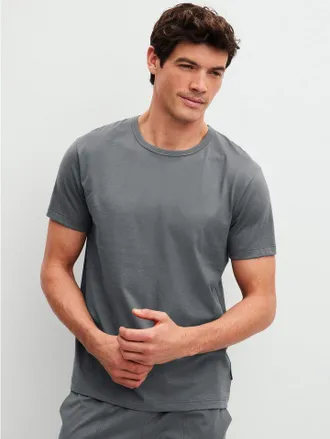 CALIDA Kurzarmshirt RMX Sleep Leisure Herren (1-tlg) weiche Baumwollqualit&auml;t und entspannter Komfort