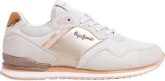 Pepe Jeans London Femme London Mix W Sneak, Beige Whitewash White, 42 EU