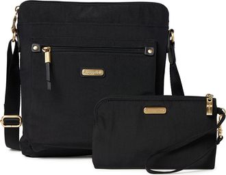 Baggallini Damen Go Bagg mit RFID-Handy-Armband, Schwarze und Goldfarbene Hardware