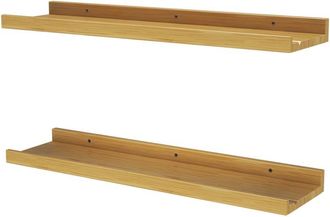 Vicco Wandregal Linus, hängendes Regal, Naturholz, 60 x 4 cm 2er Set