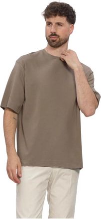 Profuomo T-Shirt Rundhalsausschnitt Schwer Baumwolle - - Tops - Herren - Beige - XL