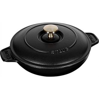 Staub Assiette Chaude en Fonte, Ronde, Ø 20 cm, 0,75 L, Noir Mat