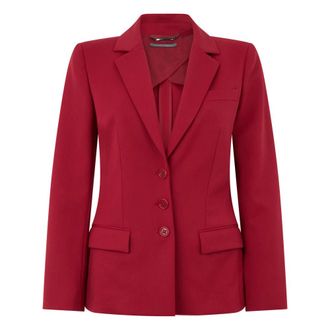 Alberta Ferretti Femme, Vestes, Rouge, Taille: 38 FR Blazer &Eacute;l&eacute;gant avec Col et Poches