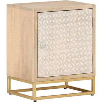 vidaXL Table de chevet 40x30x50 cm bois massif manguier et fer Vidaxl