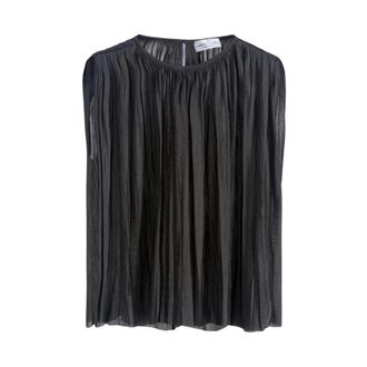 Roberto Collina Pleated Wide High-Neck Top - - Tops - Damen - Braun - L
