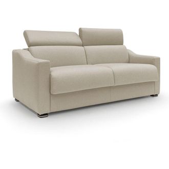 Divani.Store Divani.store - Amber Schlafsofa mit 18 cm hoher Matratze Stoff T05 211 cm (mat. 160x197) creme - panna