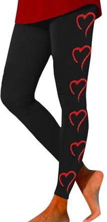 Generic Leggings de yoga imprim&eacute;s d&eacute;contract&eacute;s pour la Saint-Valentin 2026, Noir, XXL