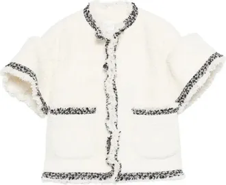 sacai Femme, Vestes, Blanc, Taille: 42 FR Veste en tweed