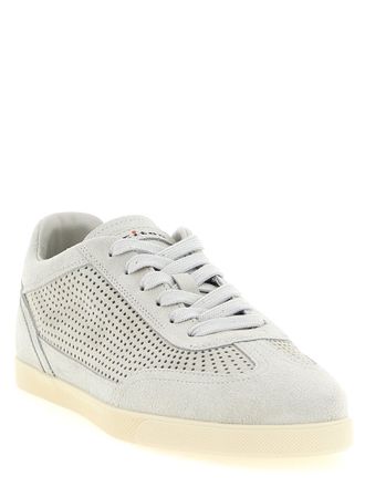 Kiton Mens Gray Calfskin Low Top Sneakers