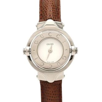 Gucci Pre-owned Turnface Stainless Steel Quartz - Femme - Pre-owned - Blanc - Taille: ONE Size