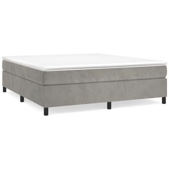 vidaXL Bettgestell ohne Matratze Hellgrau 180x200 cm Samt Vidaxl