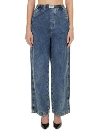 Moschino Wide Leg Denim Jeans - Blue