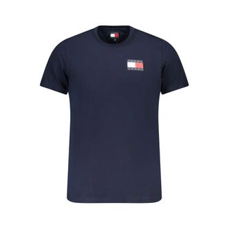 Tommy Hilfiger Blau Baumwolle Herren T-Shirt Stilvoll - - Tops - Herren - Blau - XL