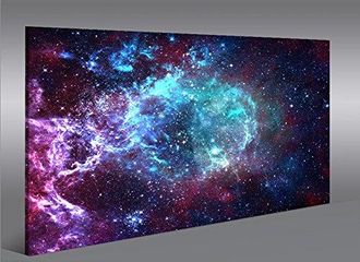 Islandburner Tableau moderne n&eacute;buleuse de lespace de l&eacute;toile galaxie Impression sur toile - Tableau pour fauteuils salon, cuisine, meubles, bureau, maison, format 