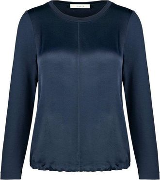 bianca Rundhalsshirt CHARLINE aus modernem Materialmix in zeitlosem deep sea