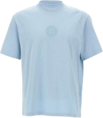 Stone Island Homme, Tops, Bleu, Taille: L T-Chemises