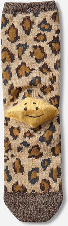 KAPITAL 84 Yarns Rainbowy Happy Heel Leopard Socks Brown