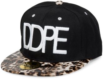 styleBREAKER Snapback Cap DDPE im Leo Design mit Schlangen Prägung, Baseball Cap, verstellbar, Unisex 04023034, Farbe:Schwarz-Weiß